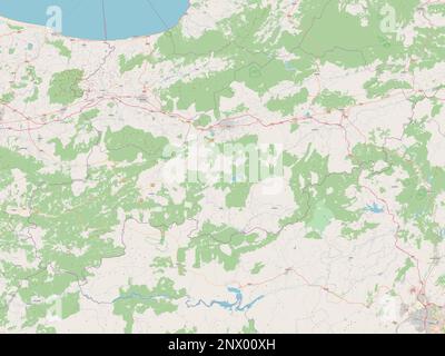 Bolu, province of Turkiye. Open Street Map. Locations and names of ...