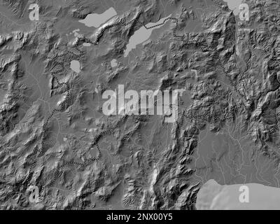 Burdur, province of Turkiye. Bilevel elevation map with lakes and ...