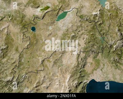 Burdur, province of Turkiye. Low resolution satellite map. Locations ...