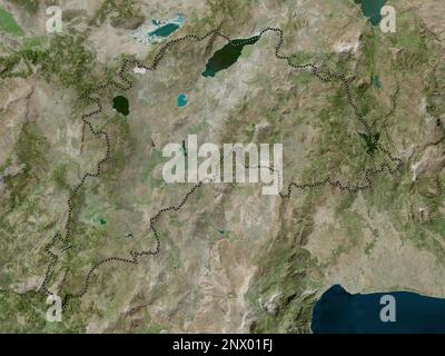 Burdur, province of Turkiye. High resolution satellite map. Locations ...