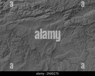 Cankiri, province of Turkiye. Grayscale elevation map with lakes and ...