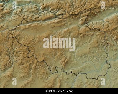 Cankiri, province of Turkiye. Colored elevation map with lakes and ...