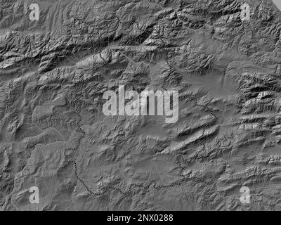 Corum, province of Turkiye. Bilevel elevation map with lakes and rivers ...