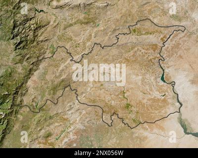 Gaziantep, province of Turkiye. Low resolution satellite map. Locations ...