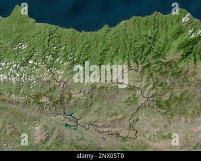 Giresun, province of Turkiye. High resolution satellite map. Locations ...