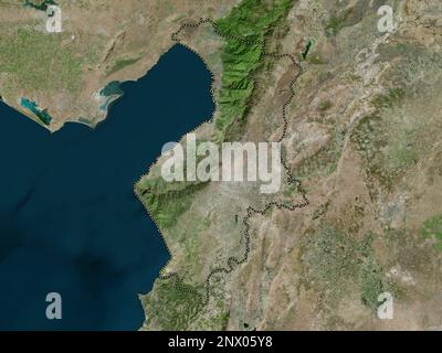 Hatay, province of Turkiye. High resolution satellite map. Locations of ...