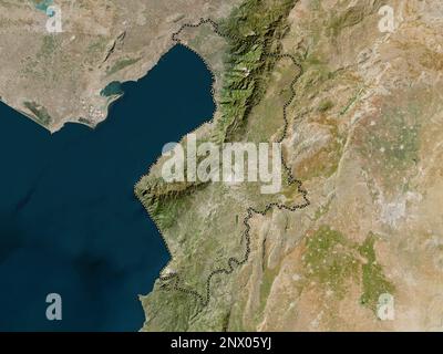 Hatay, province of Turkiye. Low resolution satellite map. Locations and ...