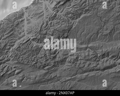 Karabuk, province of Turkiye. Grayscale elevation map with lakes and ...