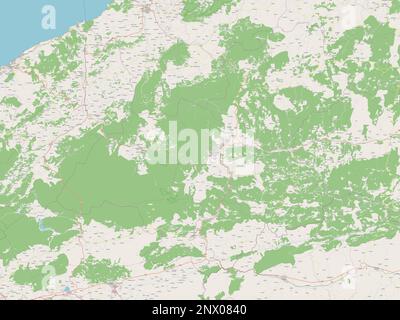 Karabuk, province of Turkiye. Open Street Map. Locations and names of ...