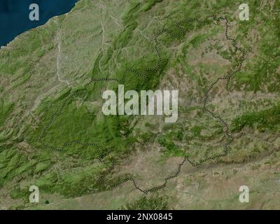 Karabuk, province of Turkiye. High resolution satellite map. Corner ...