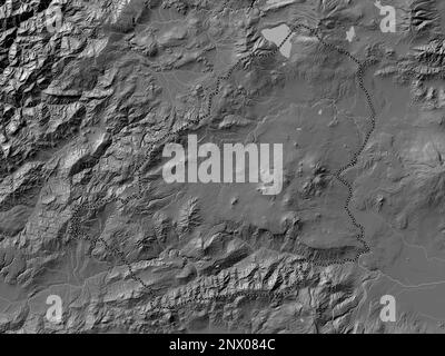 Kars, province of Turkiye. Bilevel elevation map with lakes and rivers ...