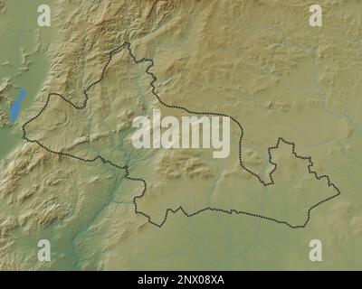 Kilis, province of Turkiye. Colored elevation map with lakes and rivers ...