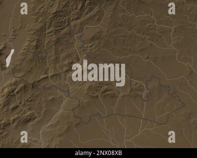 Kilis, province of Turkiye. Colored elevation map with lakes and rivers ...