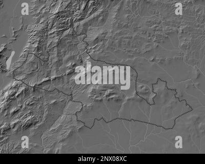 Kilis, province of Turkiye. Bilevel elevation map with lakes and rivers ...