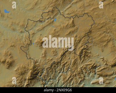 Kayseri, province of Turkiye. Elevation map colored in wiki style with ...