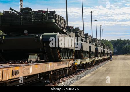 A modernized M1A2 SEPv3 Abrams tank assigned to Alpha Company, 2nd ...
