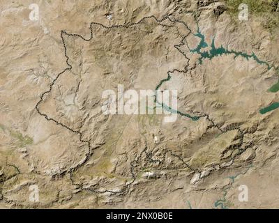 Malatya, province of Turkiye. Low resolution satellite map. Corner ...