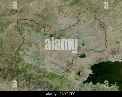 Mus, province of Turkiye. High resolution satellite map. Locations of ...