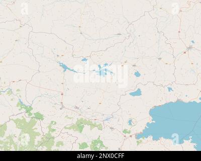 Mus, province of Turkiye. Open Street Map. Locations and names of major ...