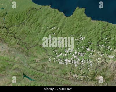 Ordu, province of Turkiye. High resolution satellite map. Corner ...
