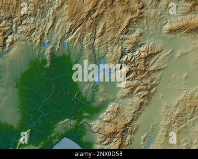 Osmaniye, province of Turkiye. Colored elevation map with lakes and ...