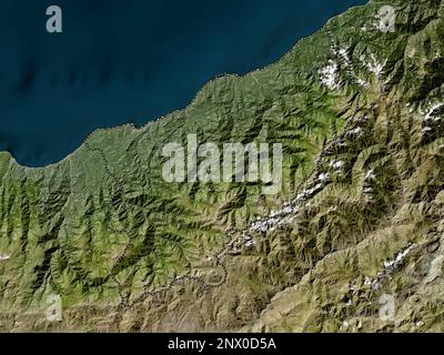 Rize, province of Turkiye. Low resolution satellite map. Corner ...