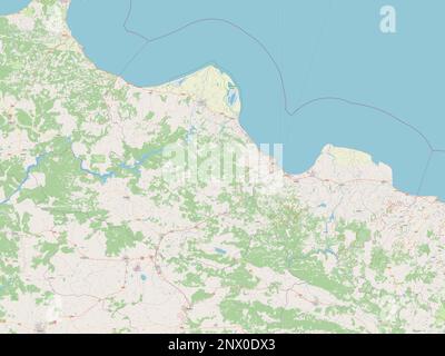 Samsun, province of Turkiye. Open Street Map. Locations and names of ...