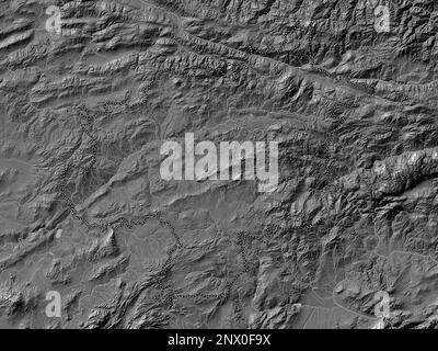 Sivas, province of Turkiye. Bilevel elevation map with lakes and rivers ...