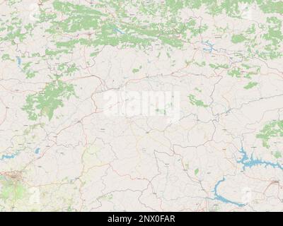Sivas, province of Turkiye. Open Street Map. Locations of major cities ...