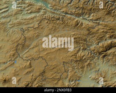 Sivas, province of Turkiye. Elevation map colored in sepia tones with ...