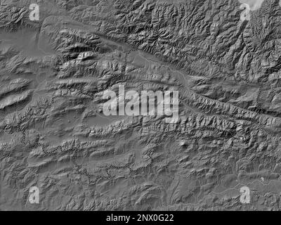 Tokat, province of Turkiye. Bilevel elevation map with lakes and rivers ...