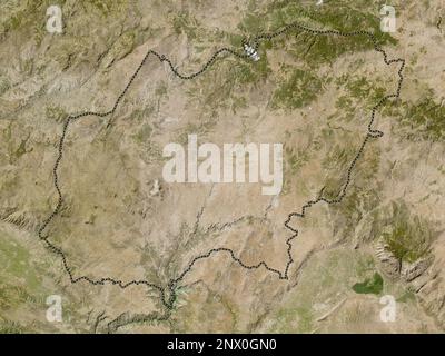 Usak, province of Turkiye. Low resolution satellite map. Locations and ...