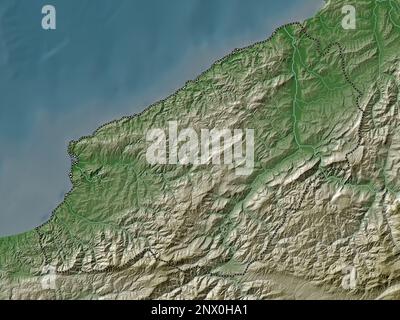 Zonguldak, province of Turkiye. Colored elevation map with lakes and ...