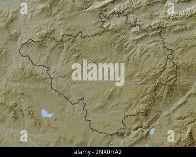 Yozgat, province of Turkiye. Colored elevation map with lakes and ...