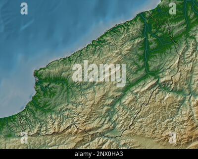 Zonguldak, province of Turkiye. Elevation map colored in wiki style ...