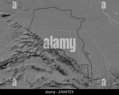 Ahal, province of Turkmenistan. Elevation map colored in wiki style ...