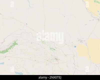 Ahal, province of Turkmenistan. Open Street Map. Locations of major ...