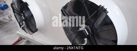 Industrial ventilation fans production in metalworking factory Stock ...