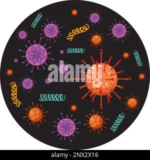 Bacterial microorganism in circle illustration Stock Vector Image & Art ...