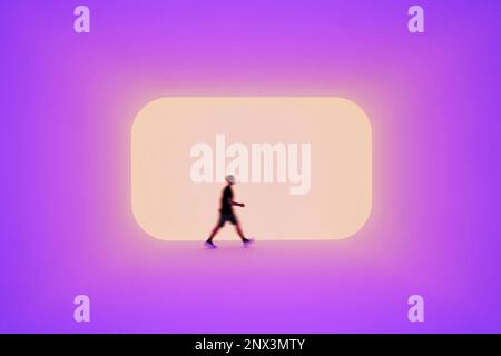 The installation 'Ganzfeld APANI' by US artist James Turrell is ...