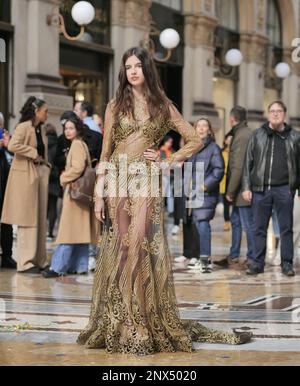 Model parade for photographers in Vittorio Emanuele gallery during ...