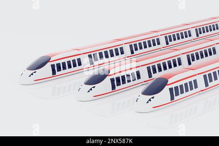 Cartoon high-speed train in the white background, 3d rendering. Digital ...