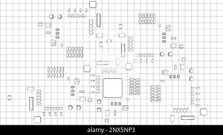 Electric circuit board, various chips Stock Photo - Alamy