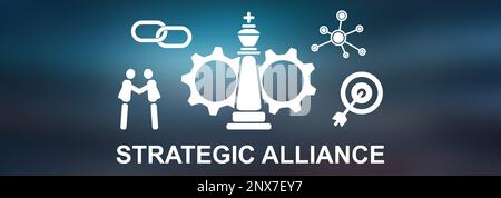 Illustration of a strategic alliance concept Stock Photo - Alamy