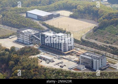 An aerial photo shows new buildings for Okayama University of Science's ...