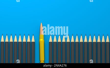 pen and bullet metaphor Stock Photo - Alamy