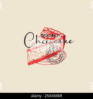 Hand-cooked Bakery Cheesecake Abstract Sign, Symbol or Logo Template ...