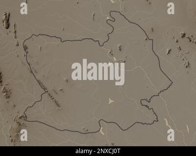 Chai Nat, province of Thailand. Colored elevation map with lakes and ...
