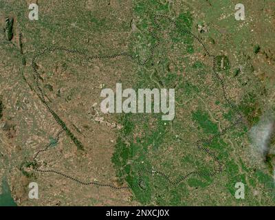 Chai Nat, province of Thailand. Low resolution satellite map. Locations ...