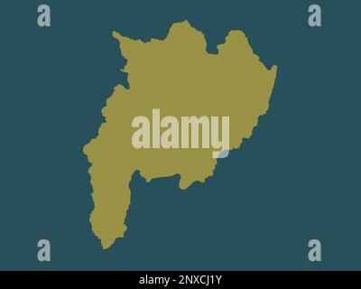 Chiang Rai, province of Thailand. Solid color shape. Locations of major ...